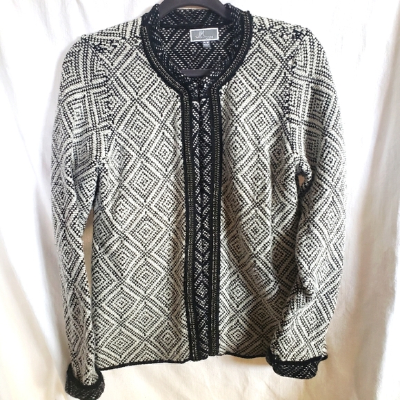 JM Collection | Jackets & Coats | Jm Collection Petite Black White ...